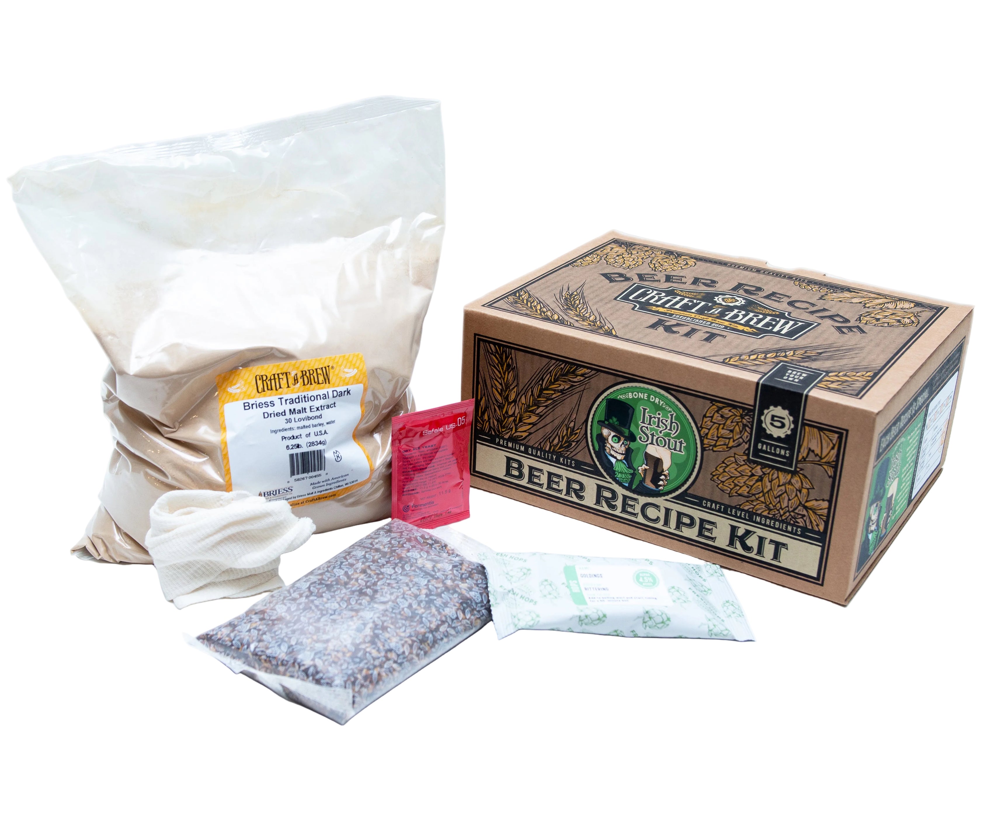 Bone Dry Irish Stout 5 Gallon Beer Recipe Kit | Dry Irish Stout